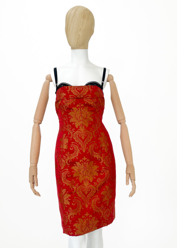 Vintage Dolce & Gabbana Fall 1998 Brocade Dress - Raleigh Vintage