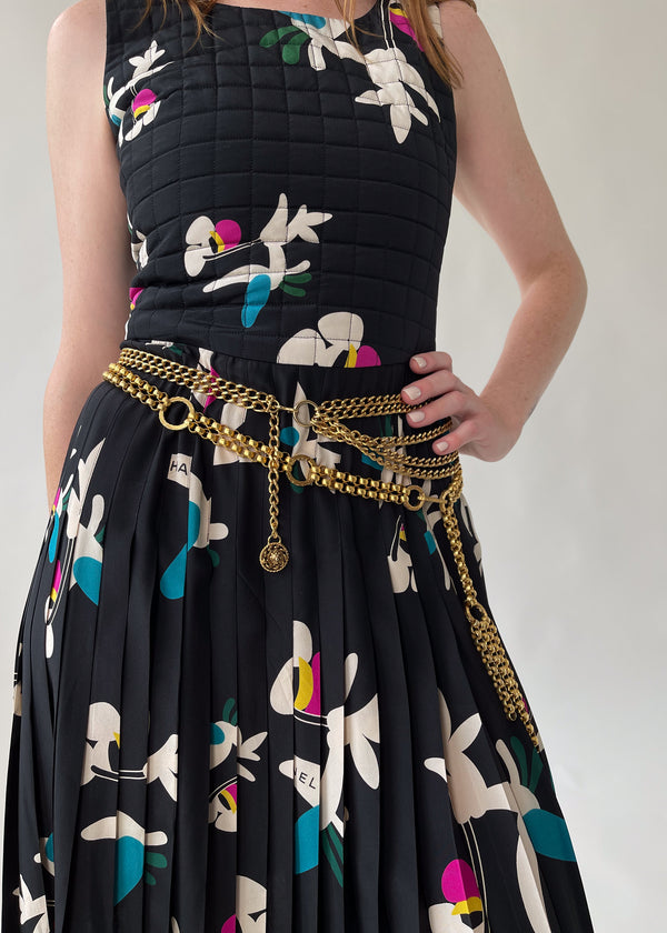 Vintage Chanel Silk Print Dress S/S 2000 - Raleigh Vintage