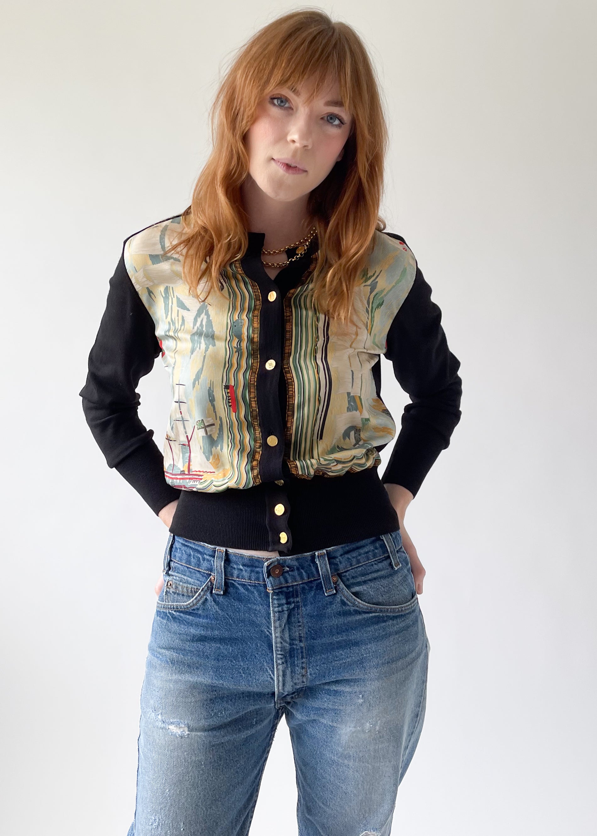 Vintage 1990s Hermes Silk Knit Cardigan - Raleigh Vintage