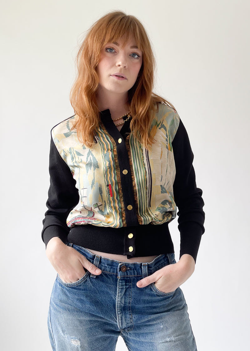 Vintage 1990s Hermes Silk Knit Cardigan - Raleigh Vintage