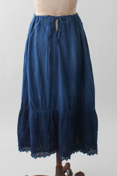 Vintage 1920s Indigo Dyed Cotton Skirt - Raleigh Vintage