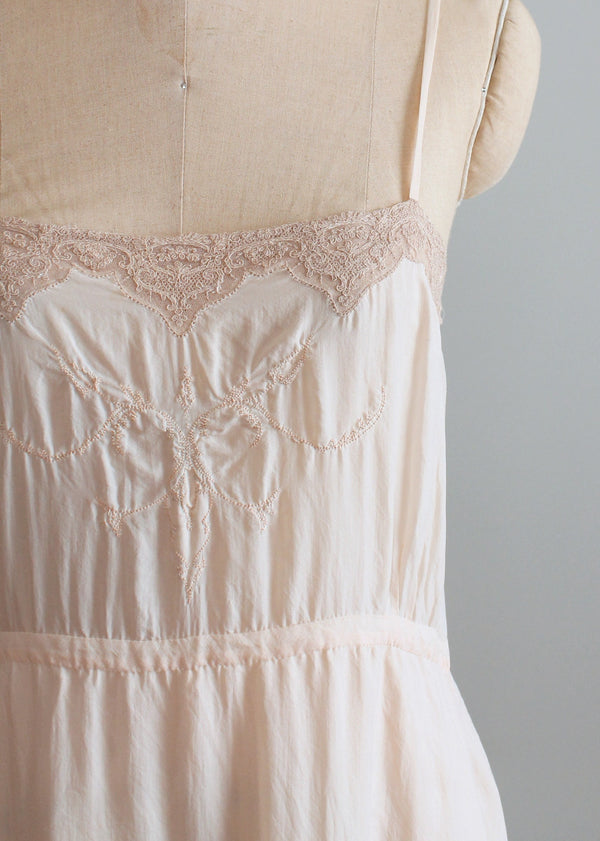 Vintage 1920s Silk Step In Slip and Tap Pants Combo - Raleigh Vintage