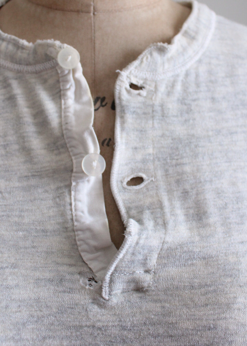 Vintage 1930s Distressed Menswear Henley T-Shirt - Raleigh Vintage