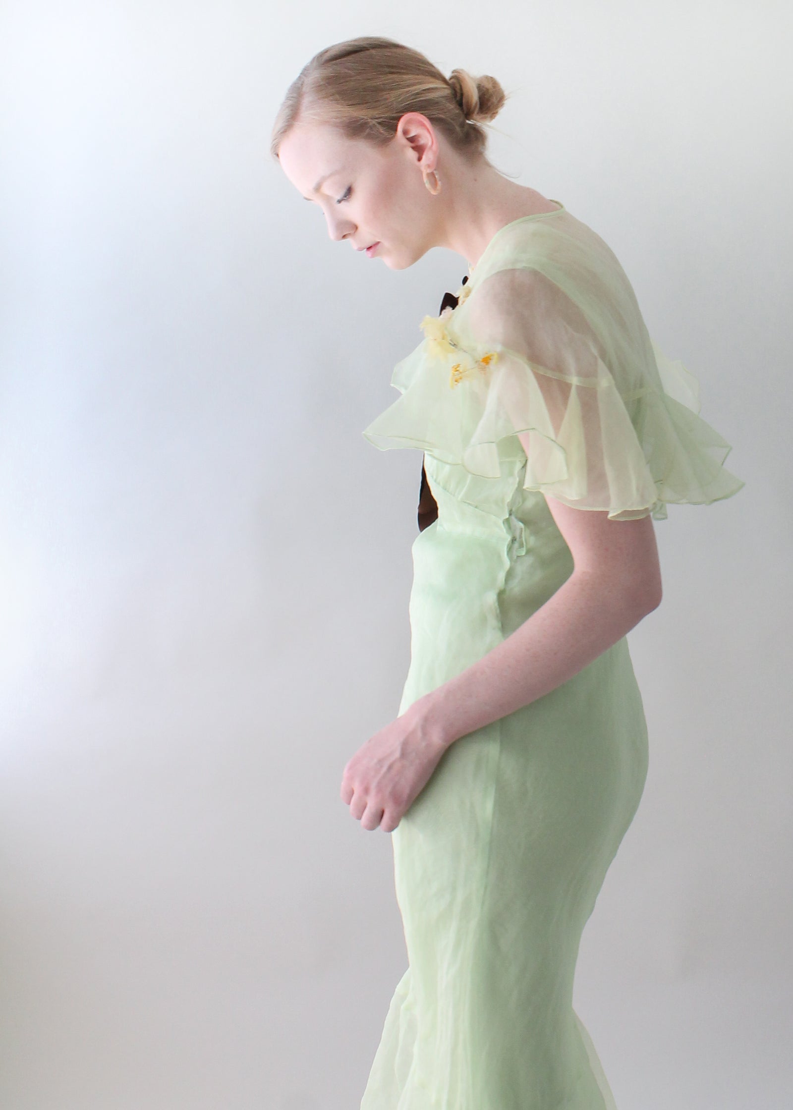 Vintage 1930s Mint Green Organdy Dress - Raleigh Vintage