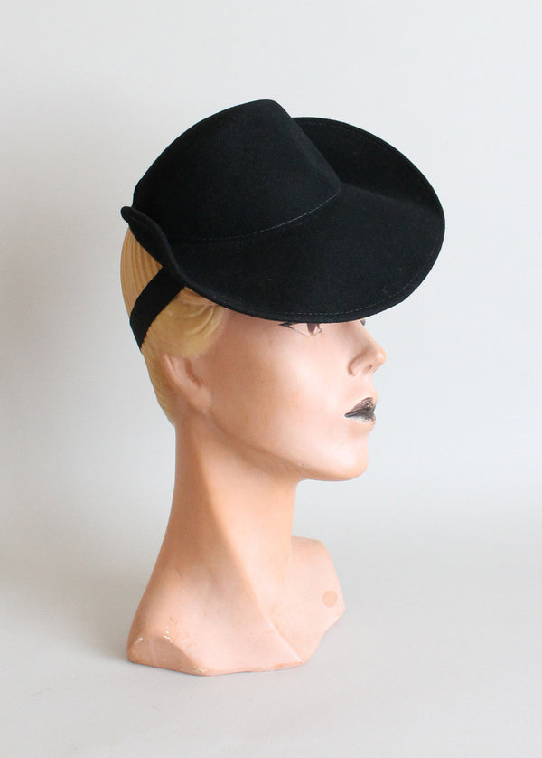Vintage 1940s Black Tilt Riding Hat - Raleigh Vintage