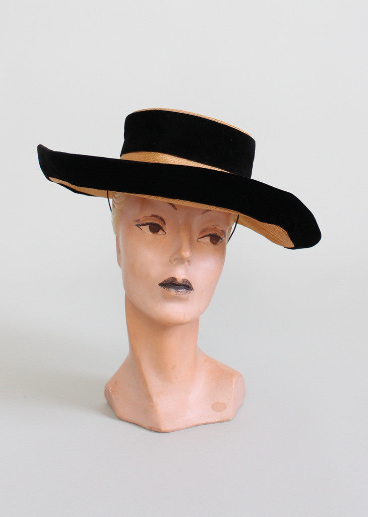 Vintage 1940s Jay Thorpe Wide Brim Straw Hat - Raleigh Vintage