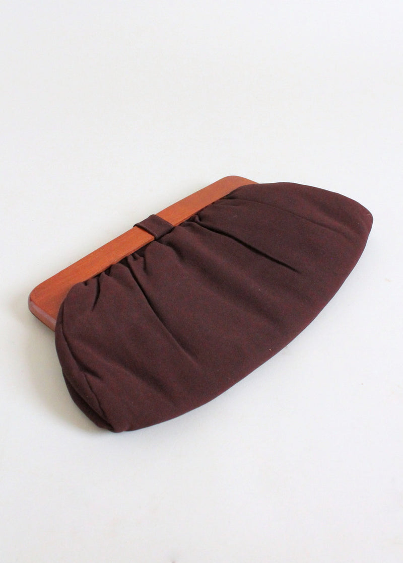 Vintage 1940s Tropical Embroidered Rayon Clutch Purse - Raleigh Vintage