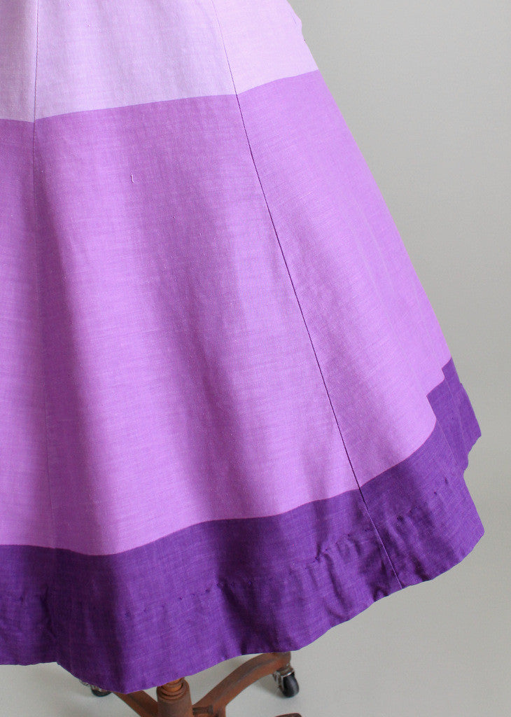 Vintage 1950s Purple Color Block Summer Dress - Raleigh Vintage