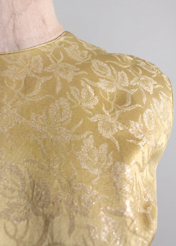 Vintage 1960s Gold Brocade Cocktail Dress and Jacket - Raleigh Vintage