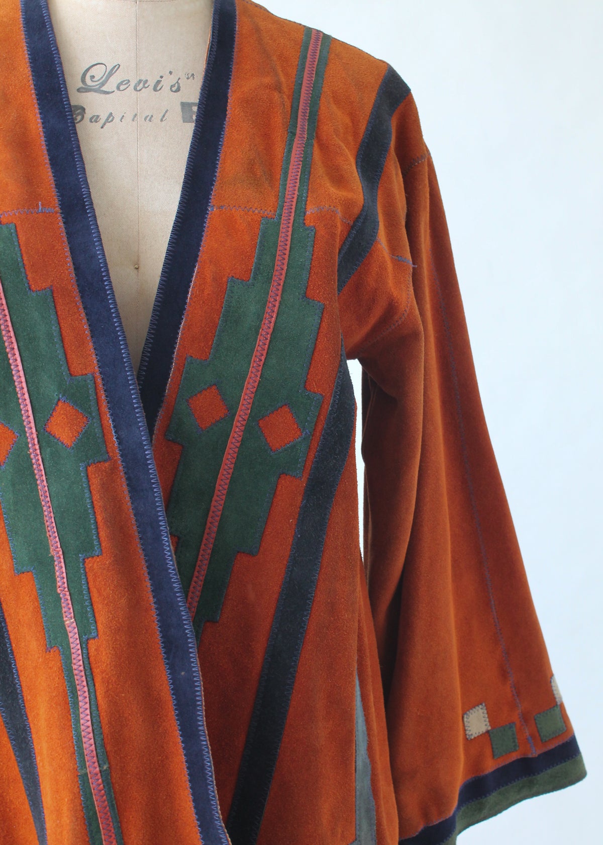 Vintage 1970s Patchwork Suede Wrap Jacket - Raleigh Vintage