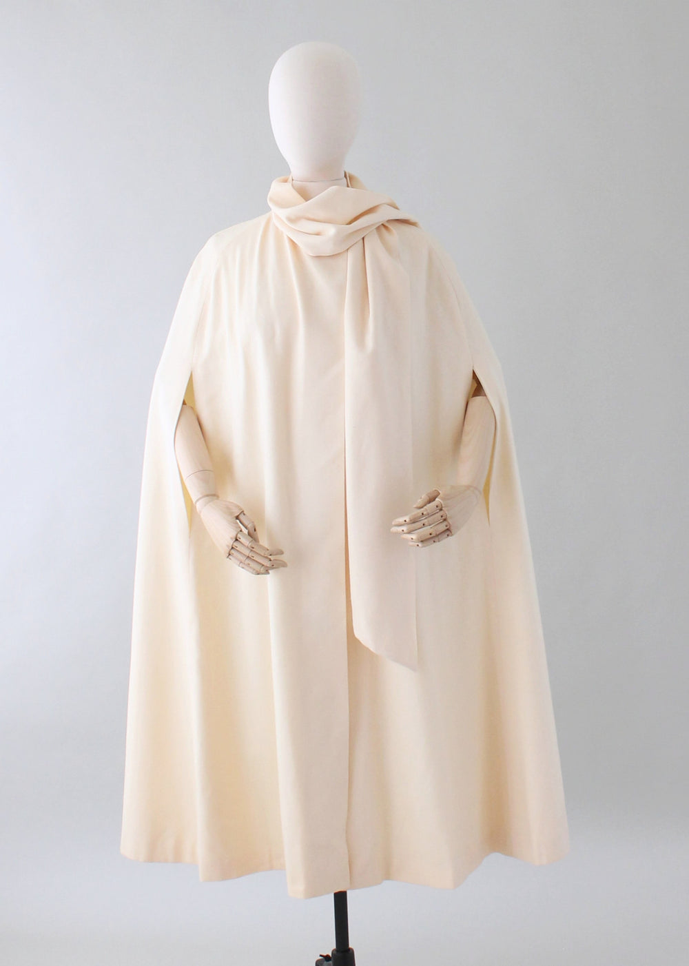 Vintage 1970s Winter White Long Cape - Raleigh Vintage