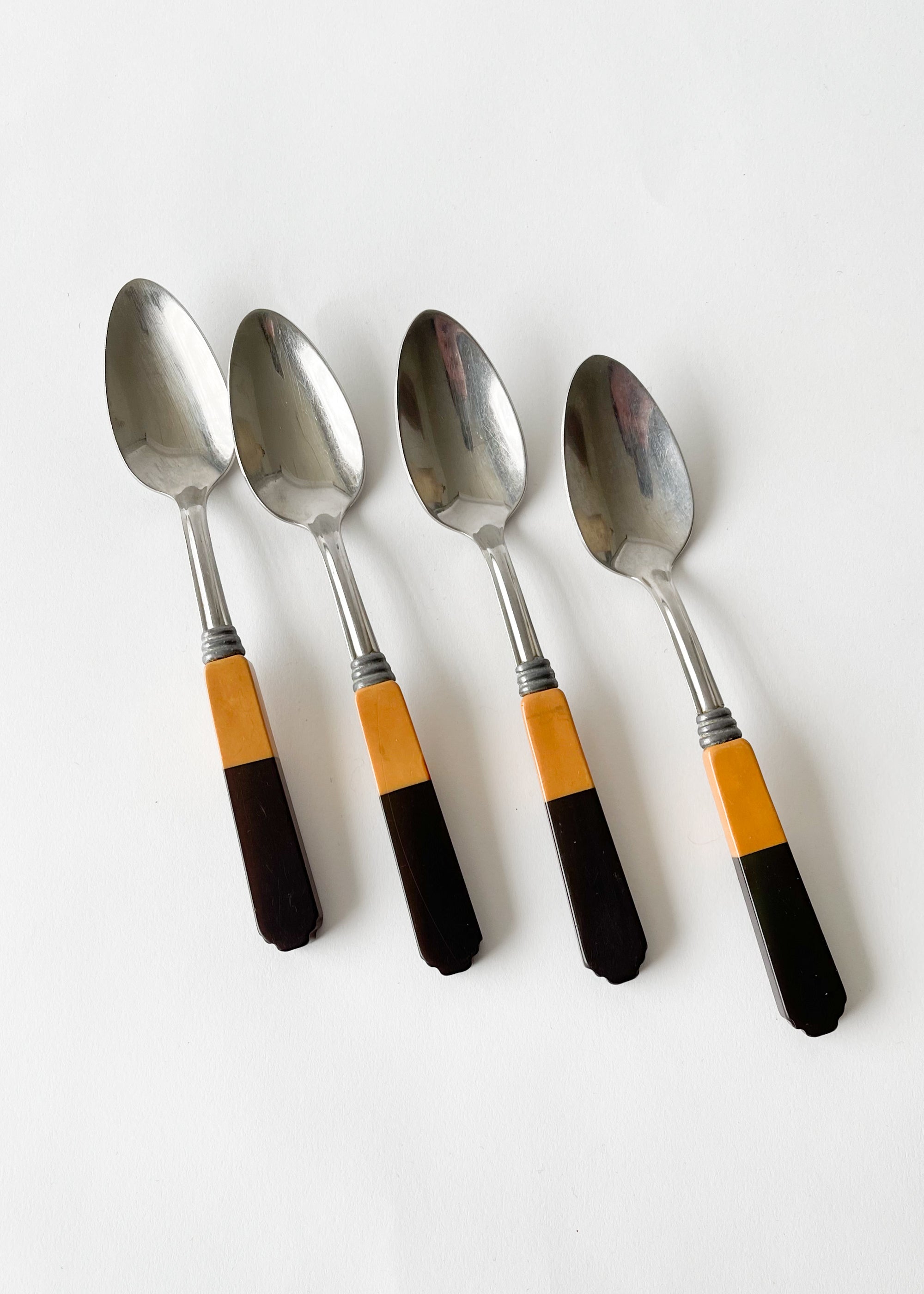 Vintage 1930s Bakelite Bicolor Tea Spoons - Raleigh Vintage