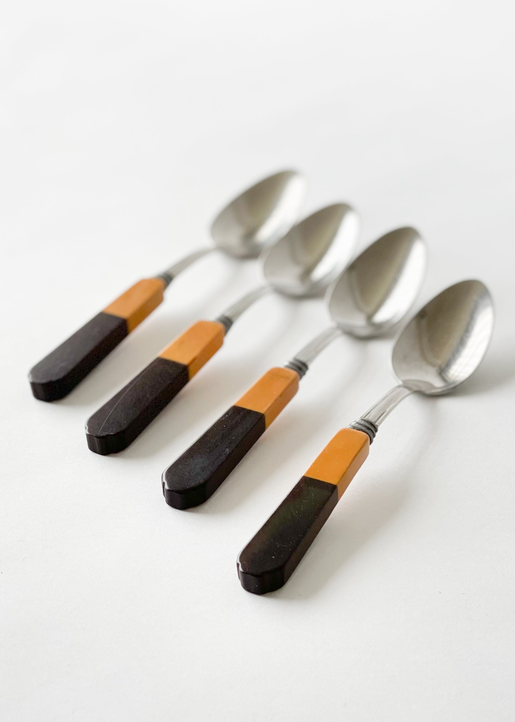Vintage 1930s Bakelite Bicolor Tea Spoons - Raleigh Vintage