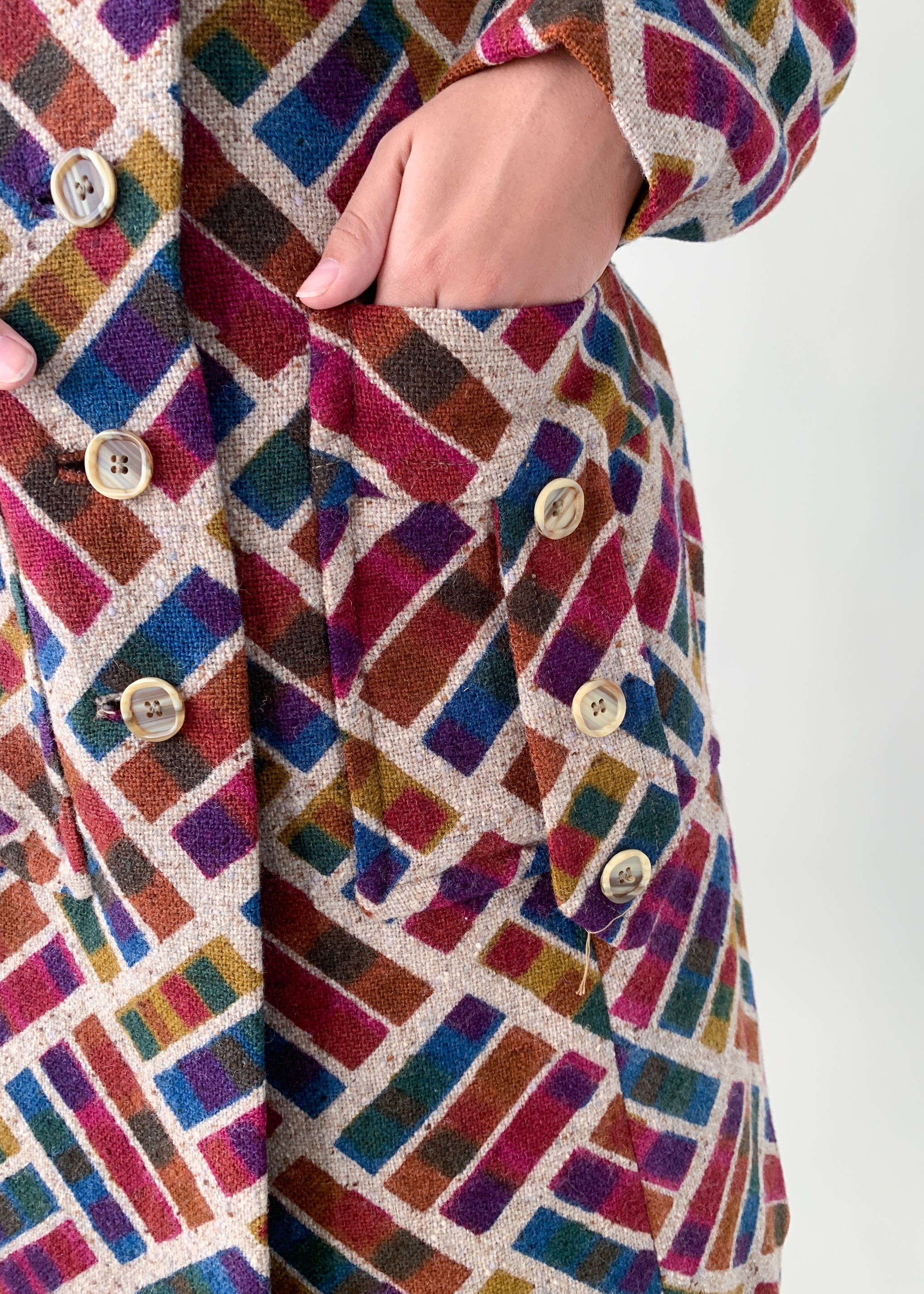 Vintage 1960s Colorful Irish Tweed Winter Coat - Raleigh Vintage