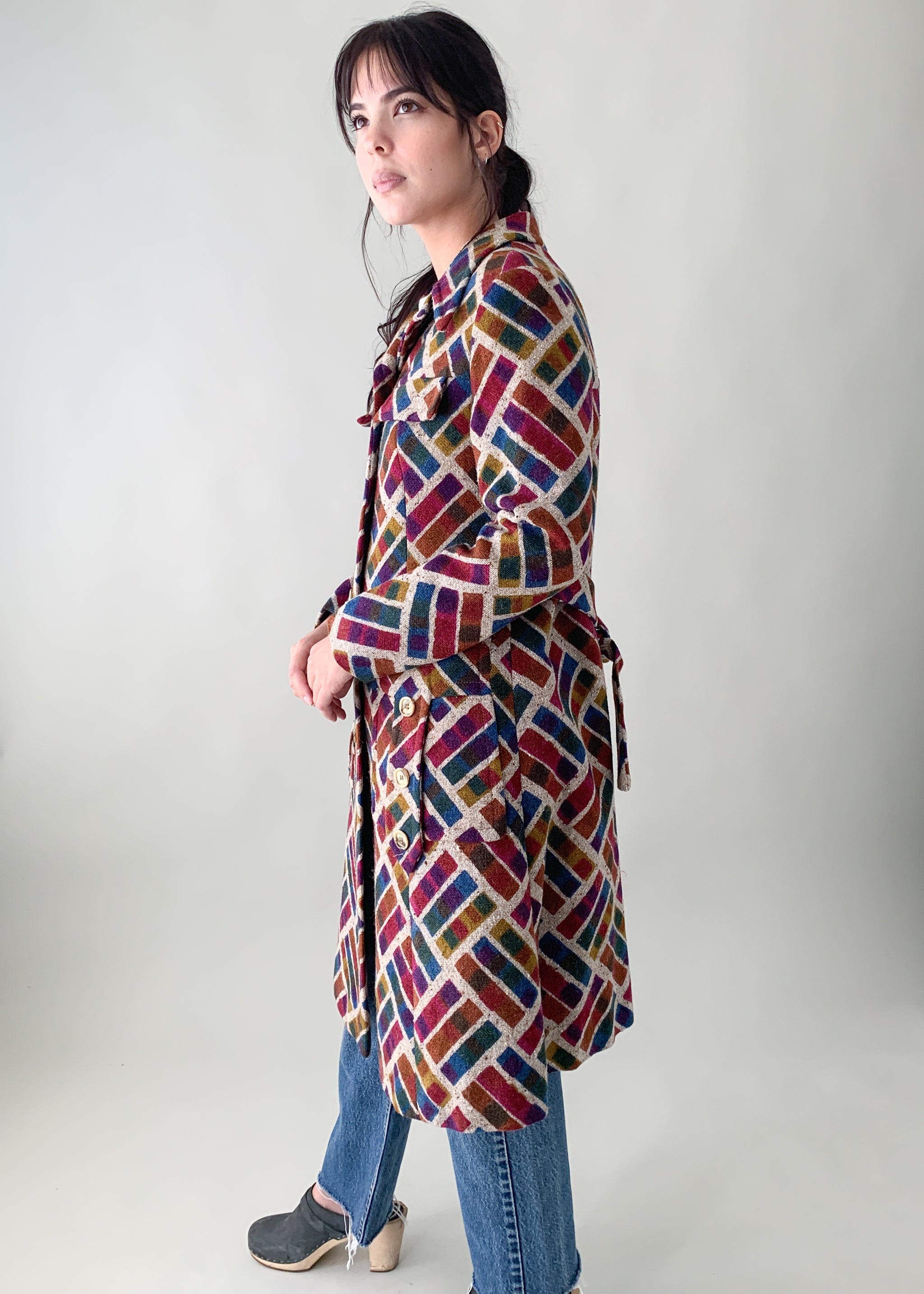 Vintage 1960s Colorful Irish Tweed Winter Coat - Raleigh Vintage