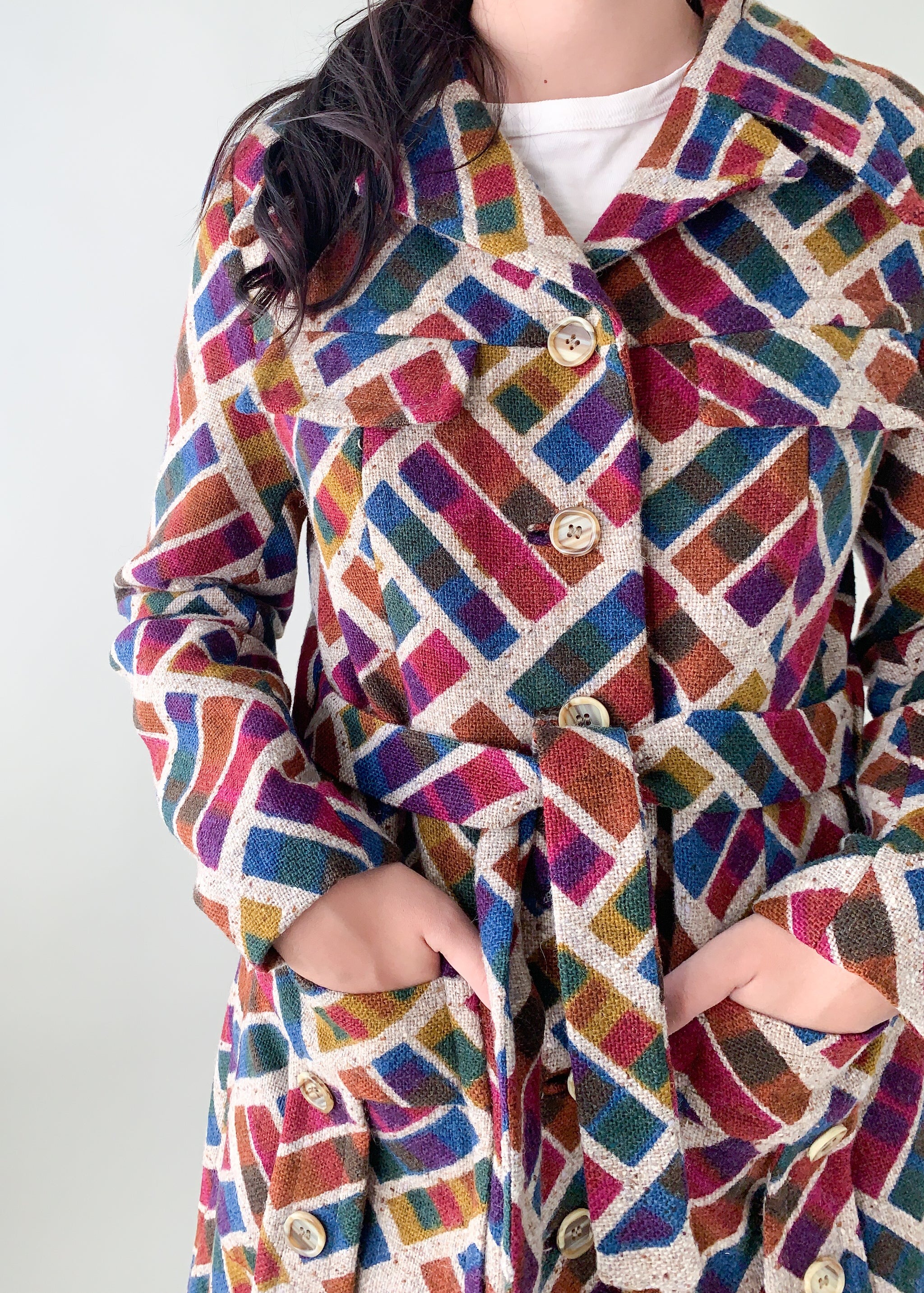 Vintage 1960s Colorful Irish Tweed Winter Coat - Raleigh Vintage