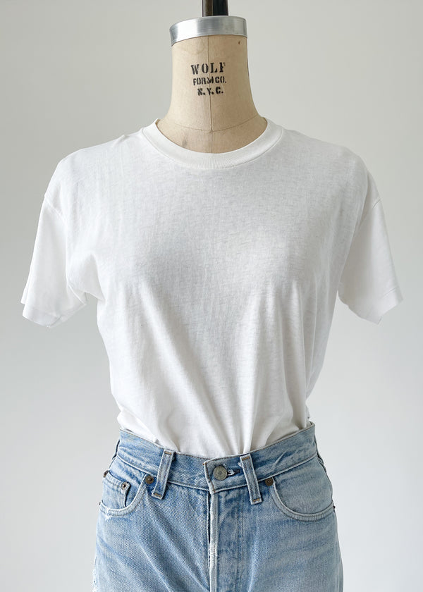 Vintage 1960s Plain White Favorite T-Shirt - Raleigh Vintage