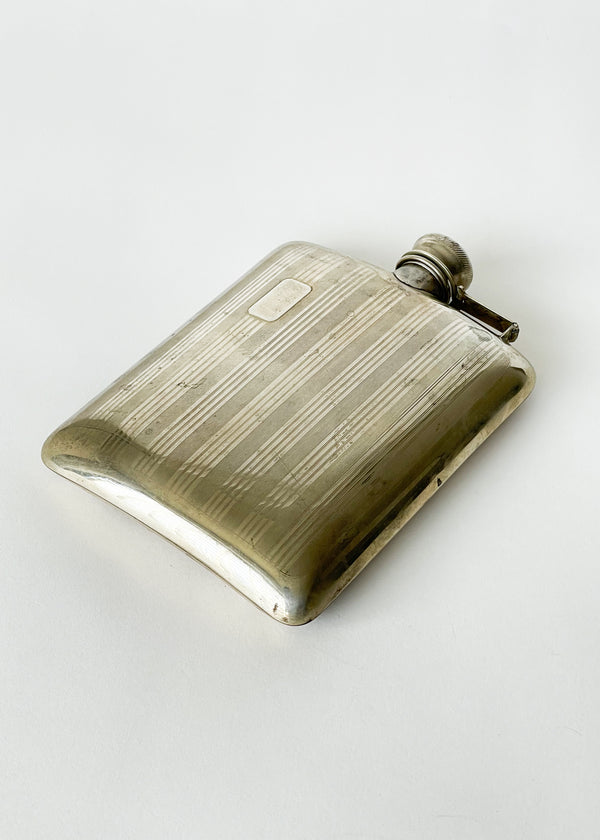 Vintage 1920s Nickel Silver Hip Flask - Raleigh Vintage